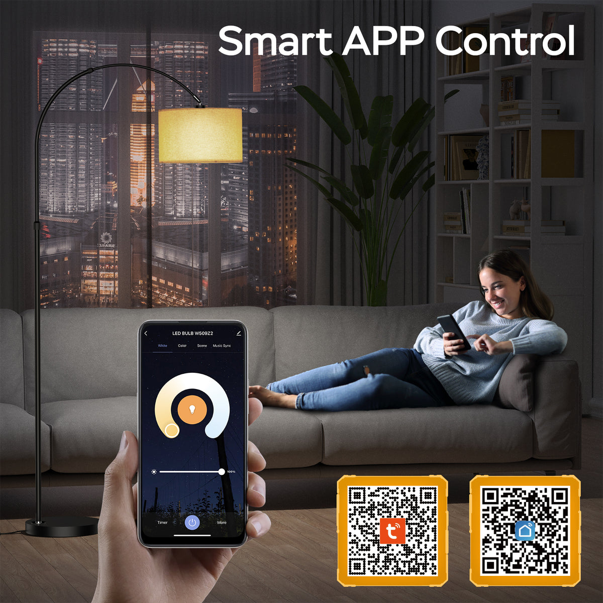 Modlicht Intelligente Stehlampe, funktioniert mit Alexa und Google Hom – Anten