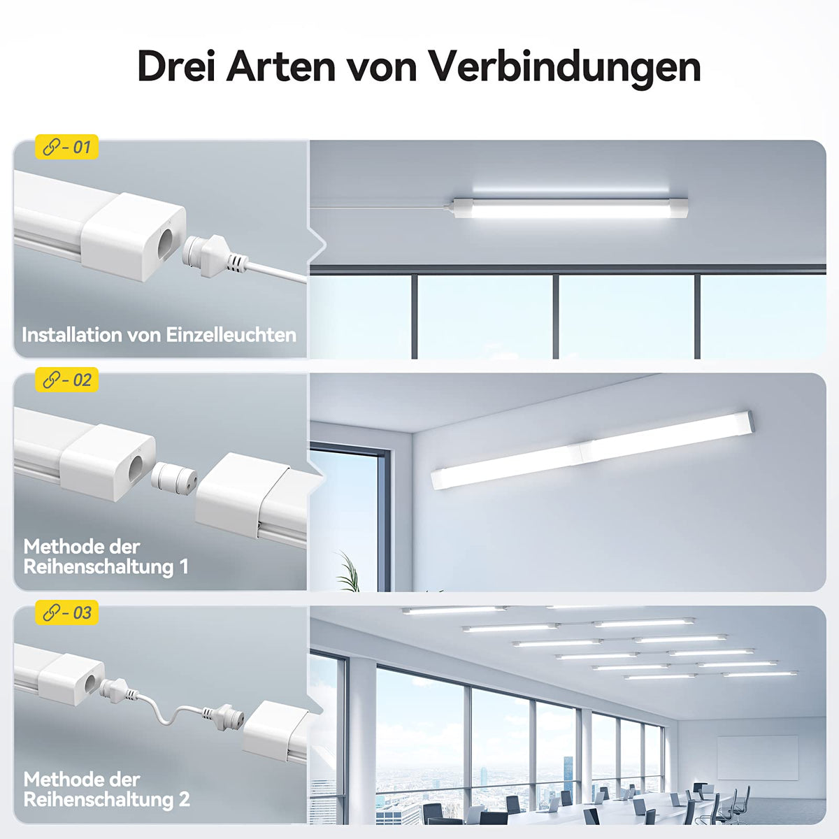 Anten Feuchtraumleuchte LED 120cm, 36W 4000LM Neonröhre, Kalteweiß 600